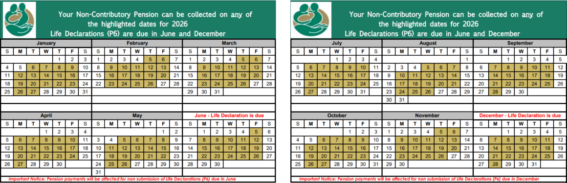 Pension Calendars - Social Security Board, Belize